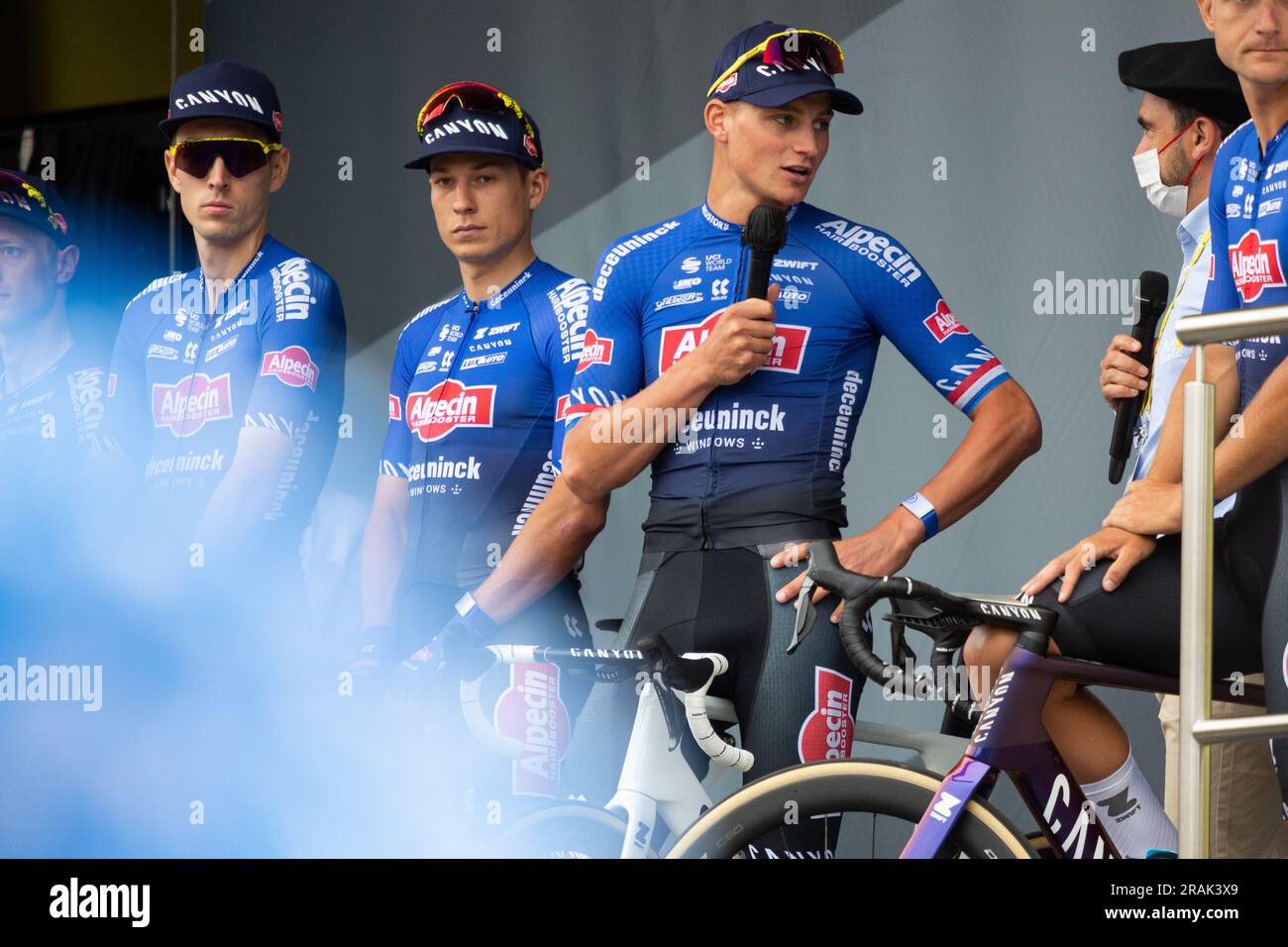Bilbao, Espagne - 1 juillet 2023 : le cycliste MATHIEU VAN DER POEL, de l'équipe ALPECIN ...