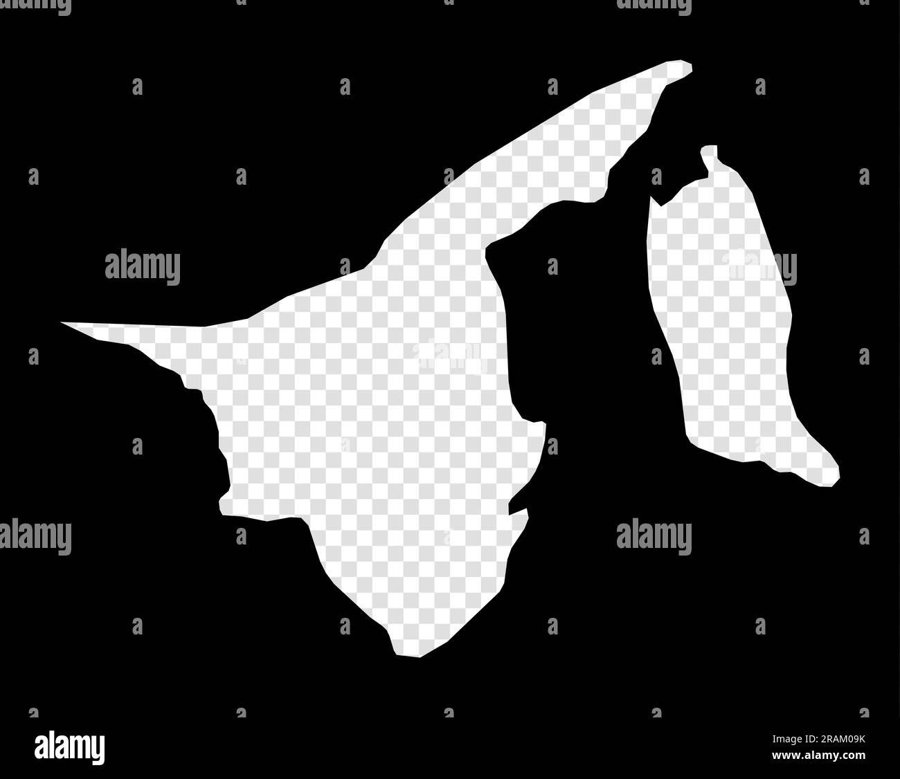 Carte stencil du Brunei. Carte transparente simple et minimale du ...