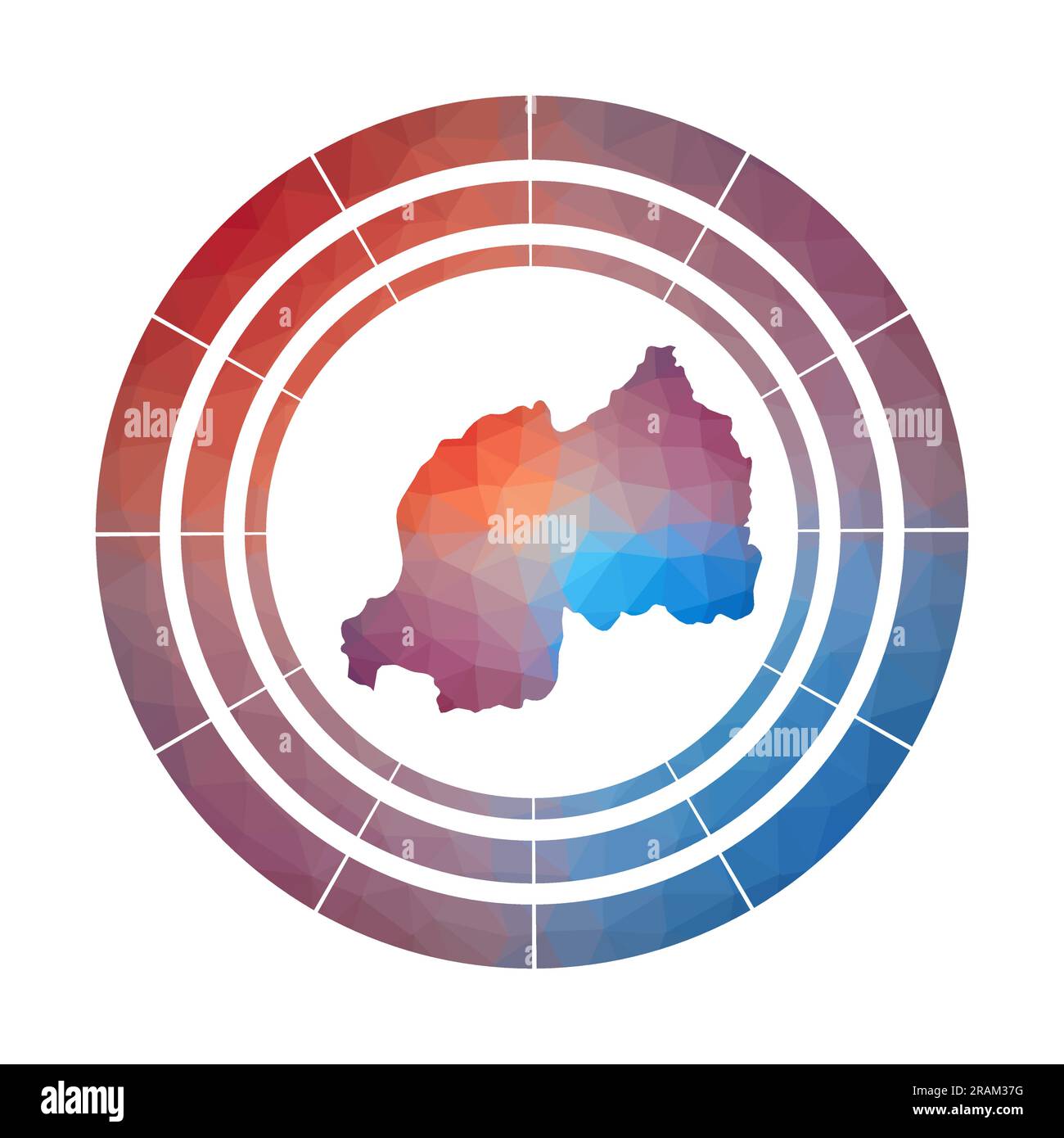 Insigne du Rwanda. Logo de la campagne en dégradé de couleurs dans un ...