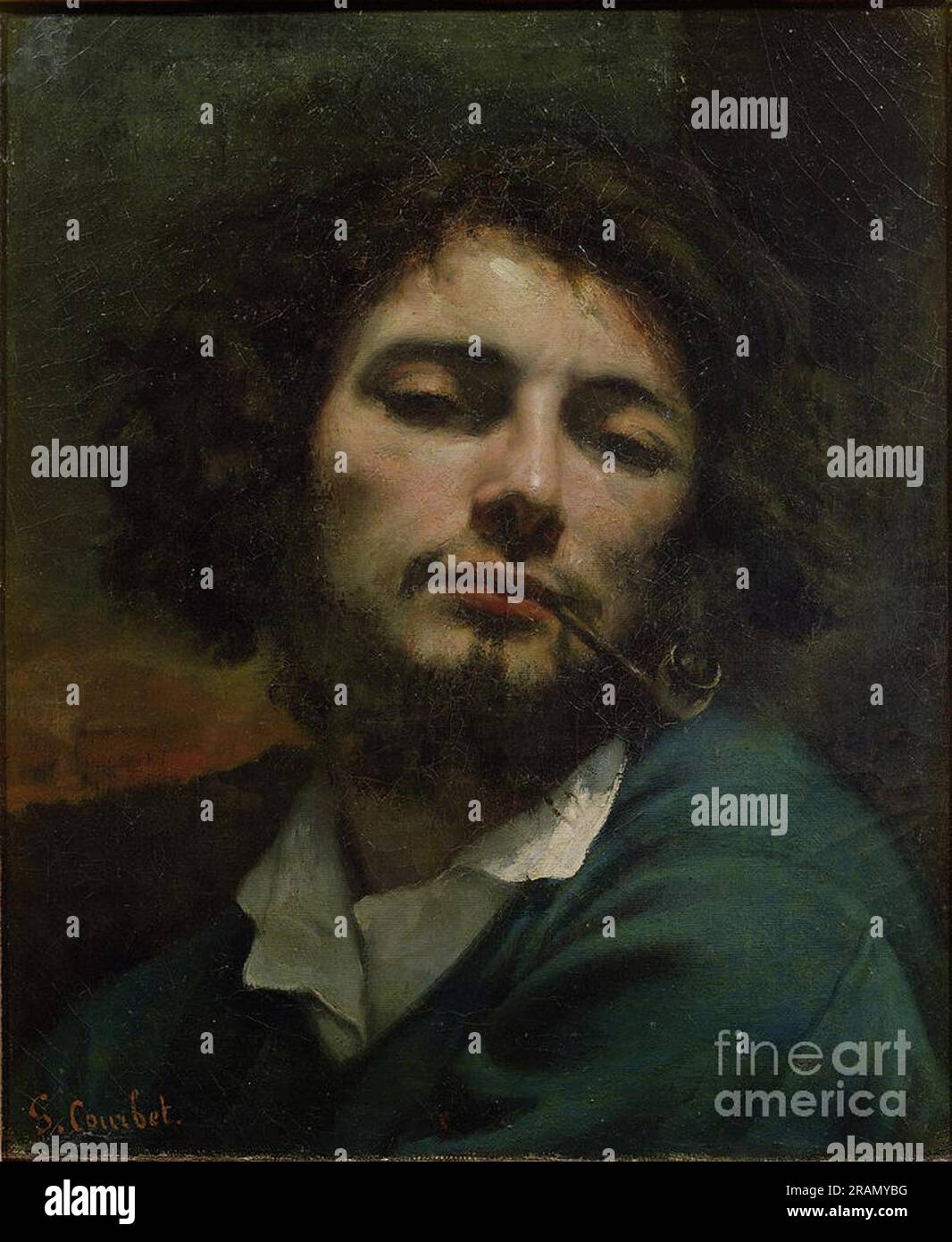 Gustave courbet autoportrait avec pipe Banque de photographies et d ...