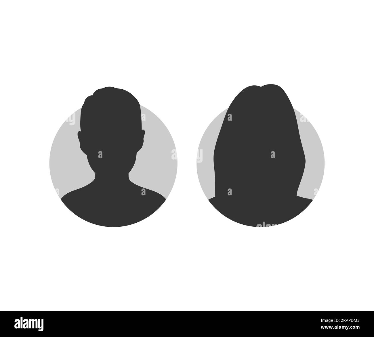 Avatar de silhouette de visage masculin et féminin. Icône profil ...