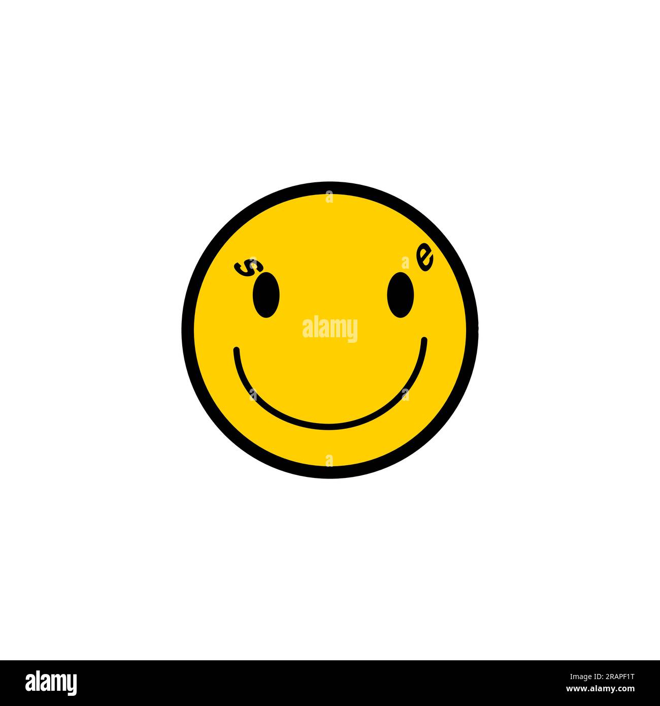 Emoji souriant - Emoticon heureux simple avec les yeux ouverts sur fond ...
