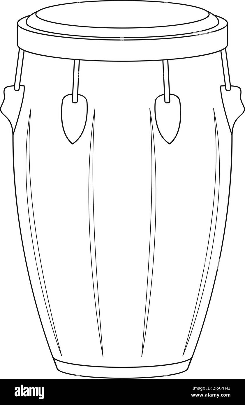 Illustration vectorielle de dessin animé facile à colorier d'un tambour ...