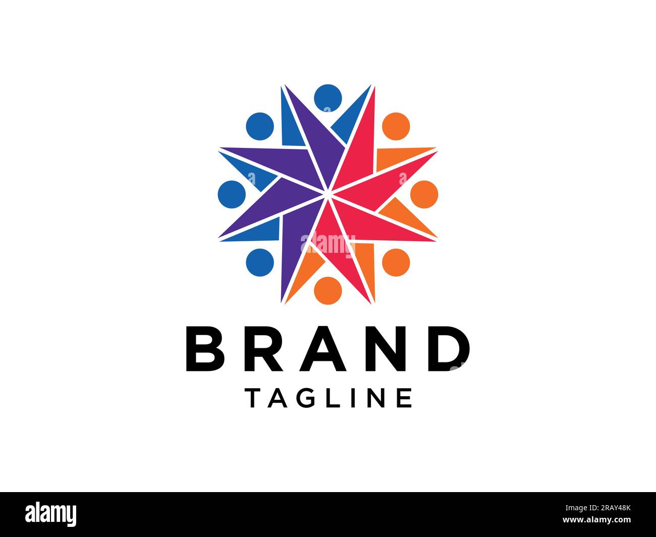 Logo personnel abstrait. Symbole humain coloré isolé un fond blanc. Utilisable pour les logos ...