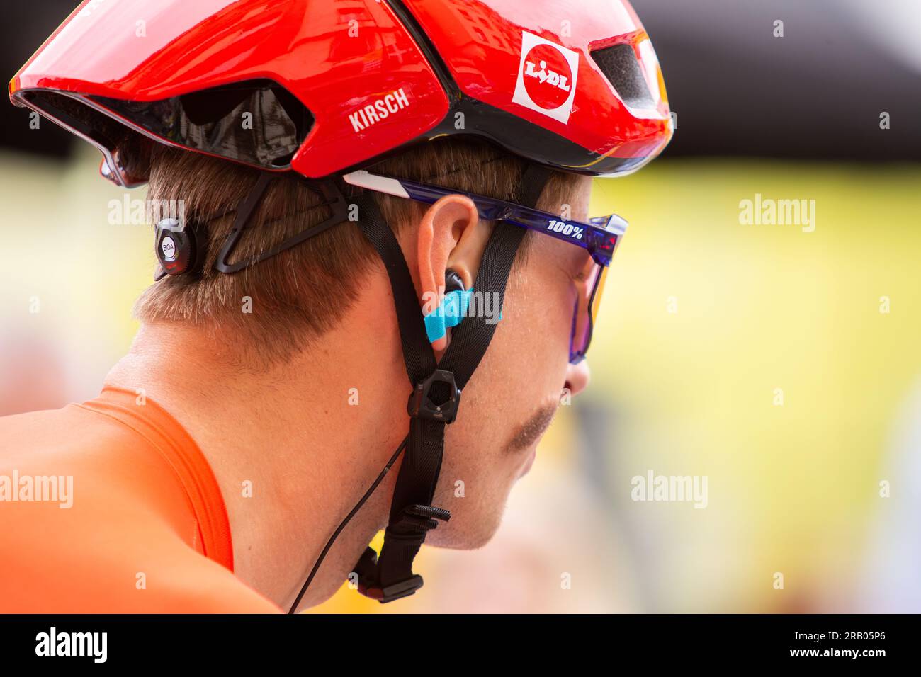 Bilbao, Espagne - 1 juillet 2023 : le cycliste ALEX KIRSCH, de l'équipe ...
