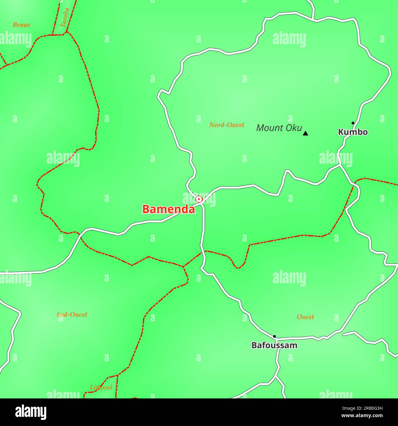 Carte cameroun avec region Banque de photographies et d’images à haute ...