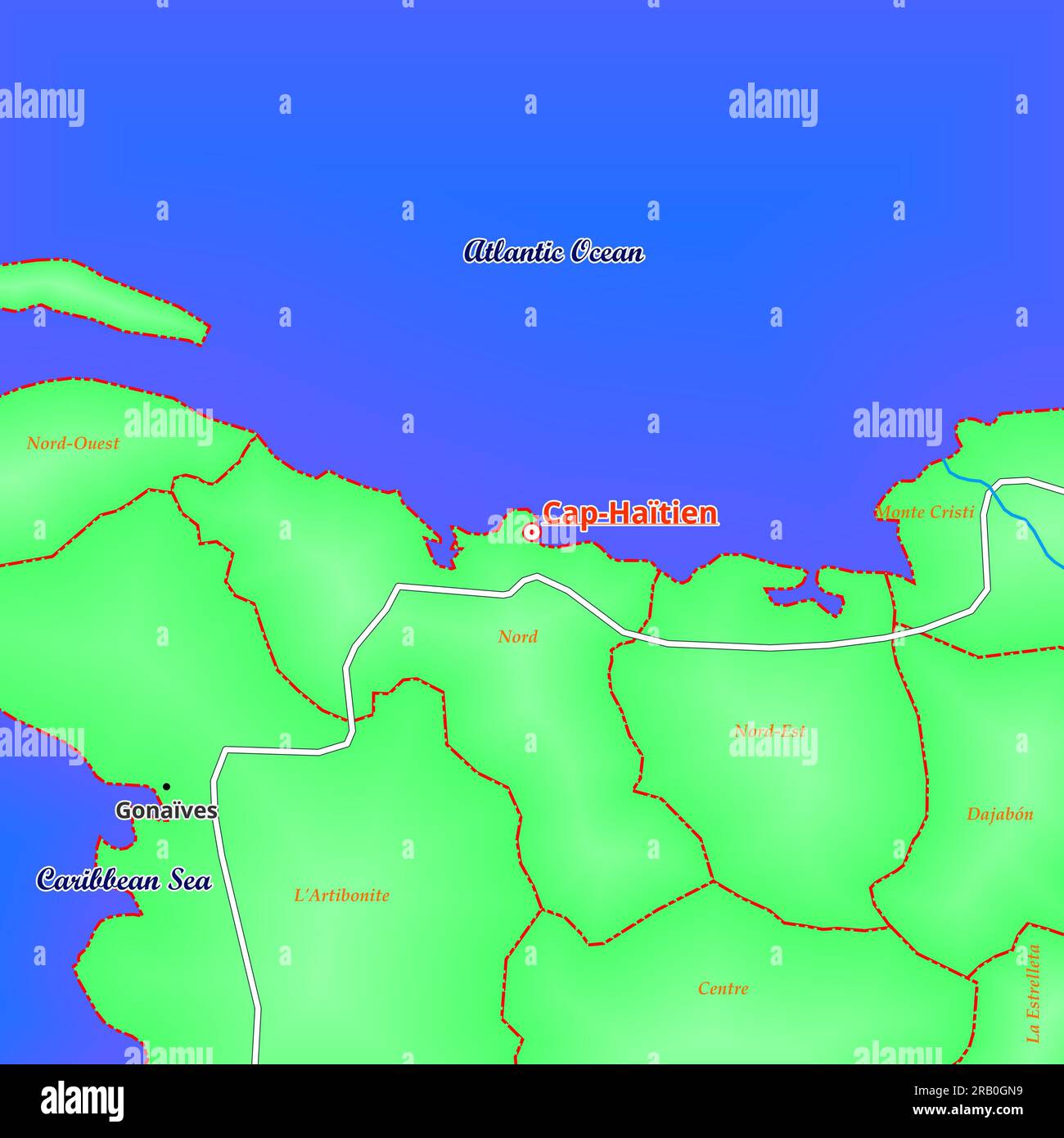 Carte de la ville de Cap-Haïtien en Haïti Photo Stock - Alamy