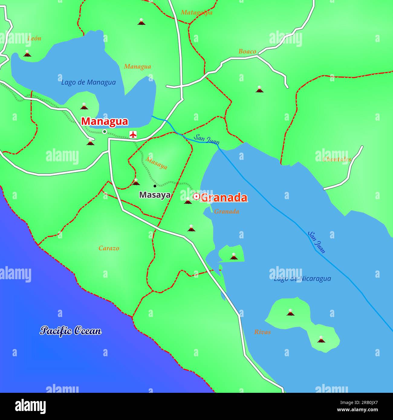 Mapa de nicaragua granada Banque de photographies et d’images à haute ...