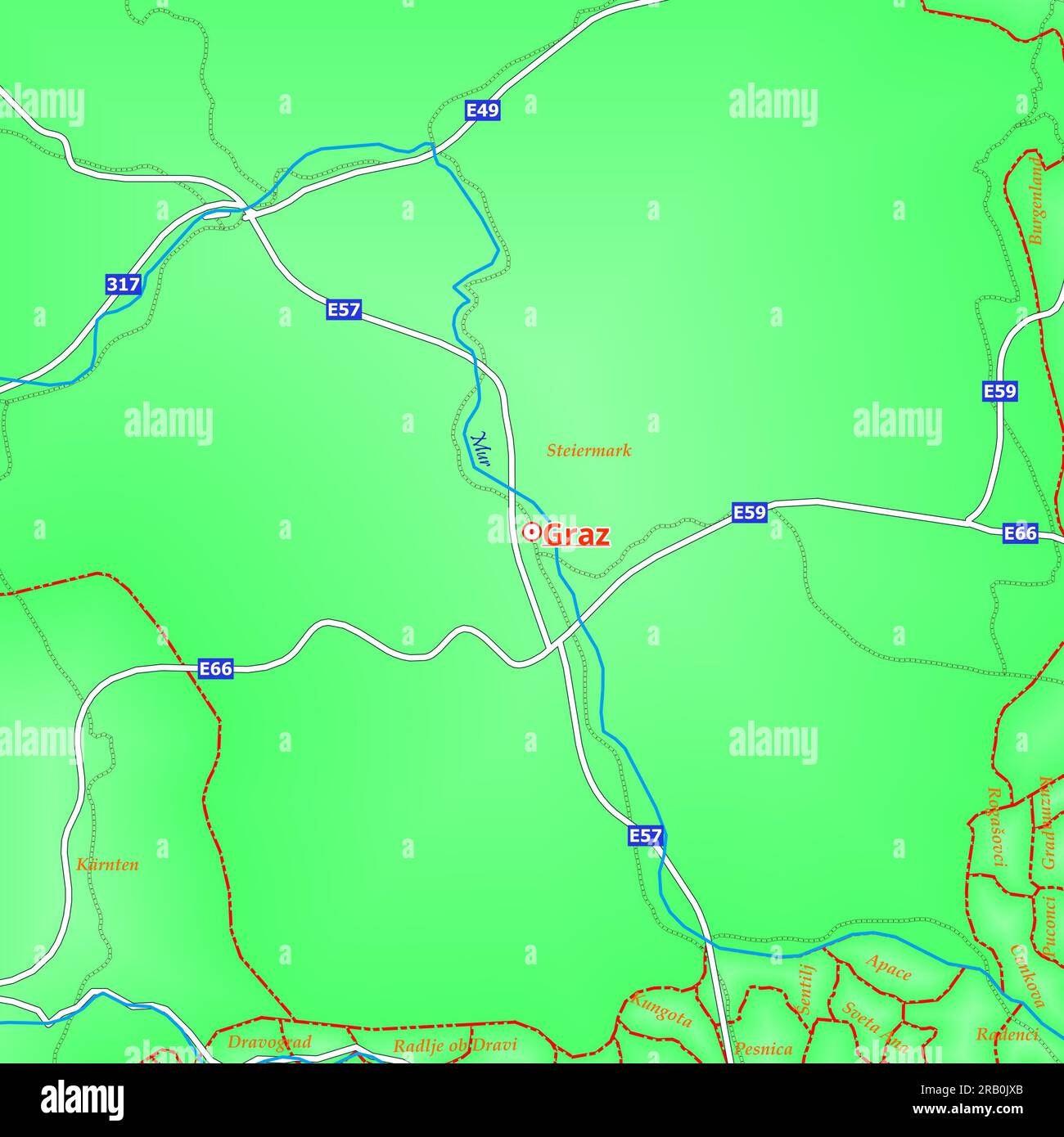 Mapa imprimible de graz Banque de photographies et d’images à haute ...