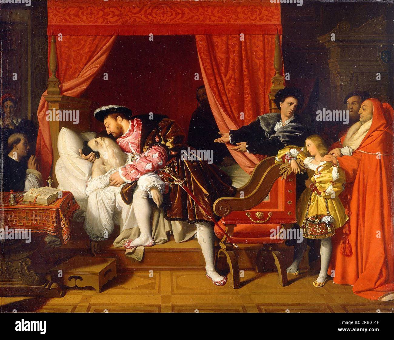 Mort de Léonard de Vinci en 1818 par Jean Auguste Dominique Ingres ...