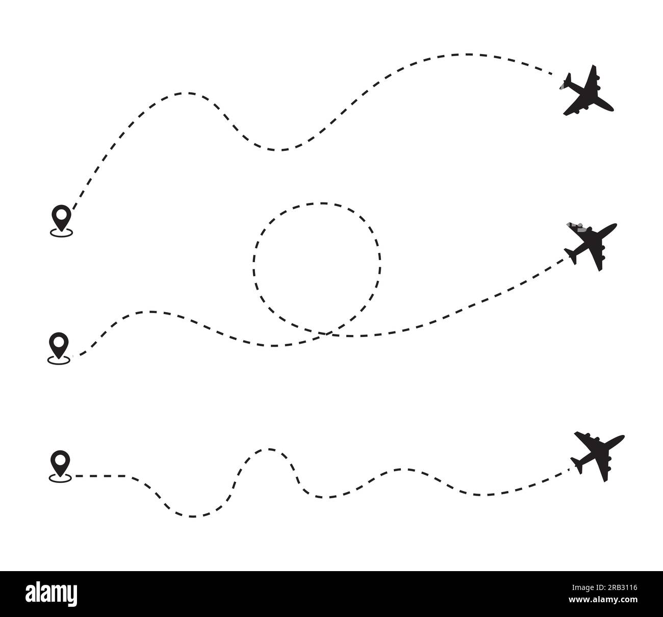 Dotted line map Banque de photographies et d’images à haute résolution ...