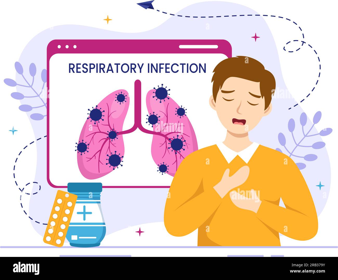 Vecteur d'infection respiratoire Illustration de l'inflammation dans ...
