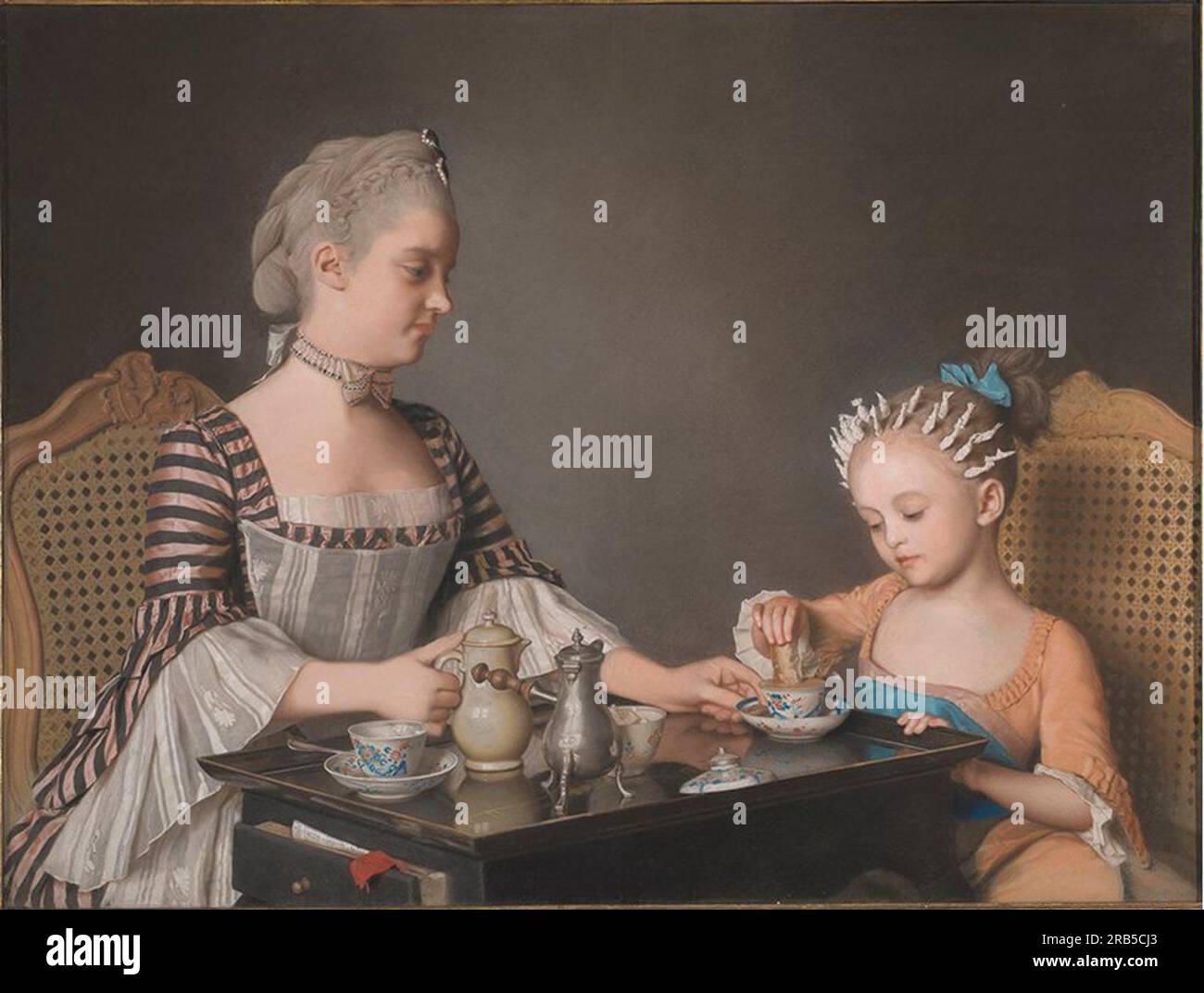 Le petit dejeuner en famille lavergne Banque de photographies et d ...