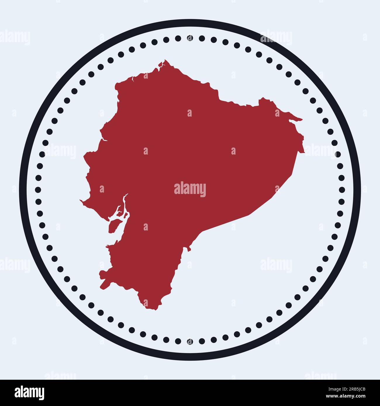 Timbre rond Équateur. Logo rond avec carte du pays et titre. Badge ...
