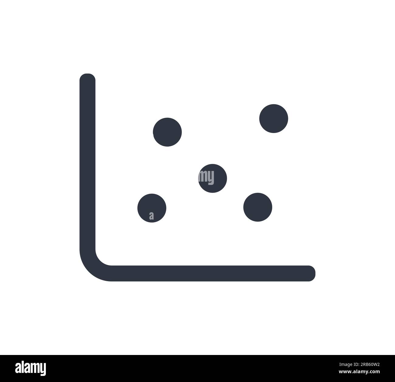Symbole diagramme de diffusion isolé. Concept de symboles de diagramme ...