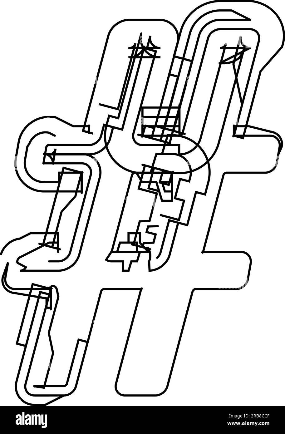 Police de projet architectural, alphabet de style dessin technique ...