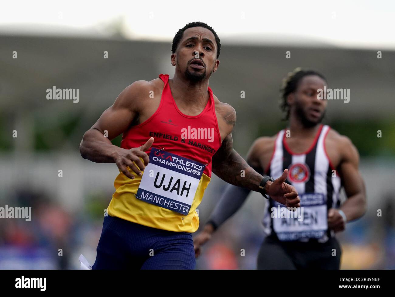 CJ Ujah dans les manches du 100m masculin pendant la première journée des Championnats du ...