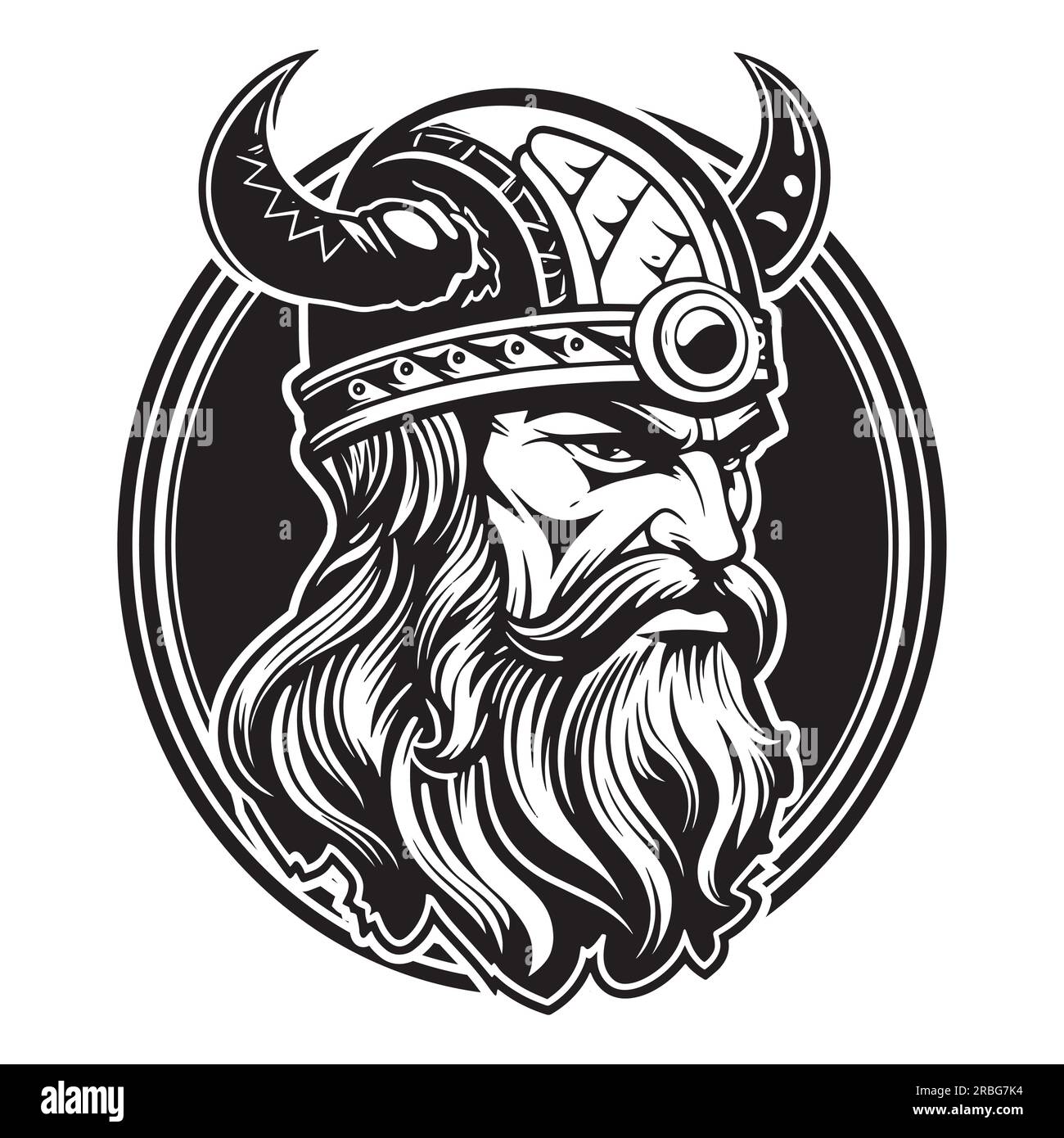 Visage de viking Banque d'images noir et blanc - Alamy