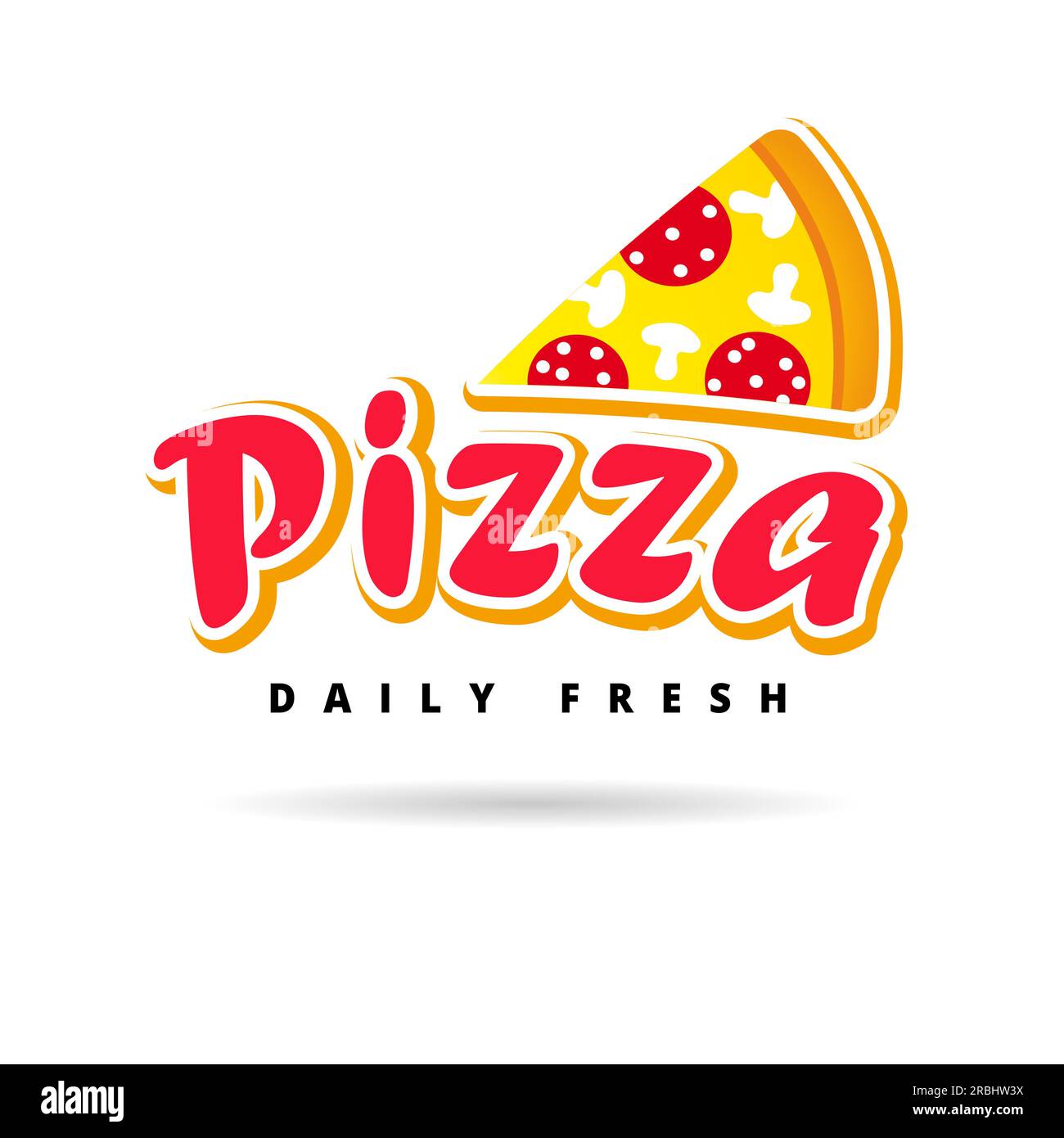 Modèle de logo Pizza Daily Fresh. Emblème vectoriel pour service de ...