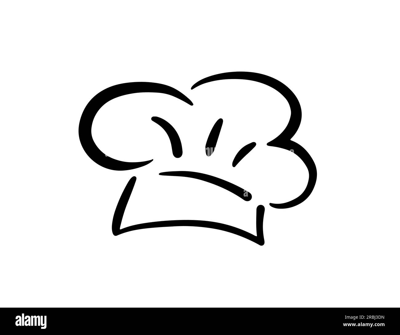 Chef Hat Line Art dessin icône de cuisine logo Design Image Vectorielle ...