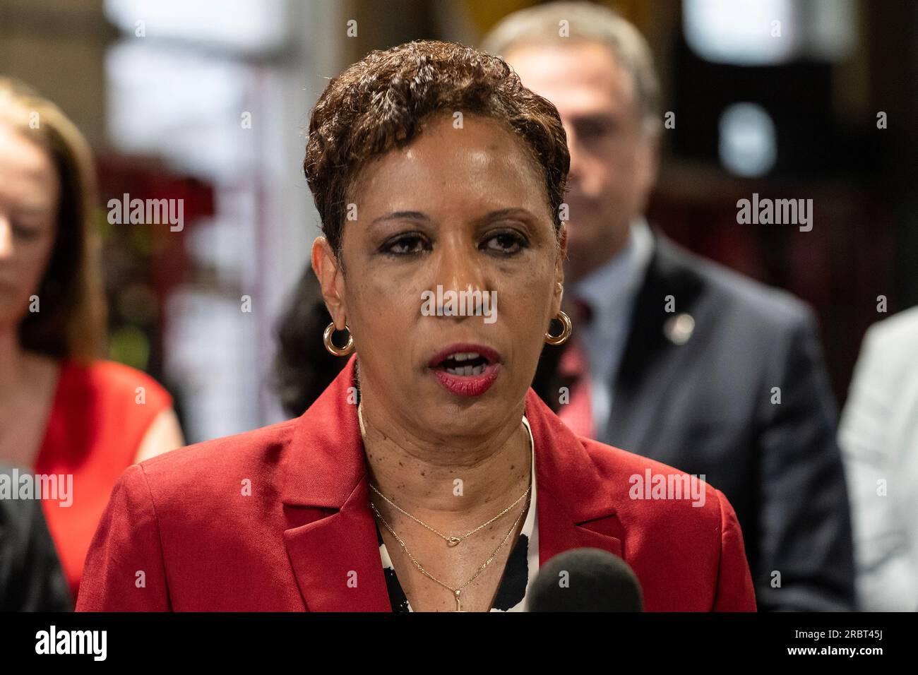 New York, États-Unis. 10 juillet 2023. Adrienne Adams, présidente du ...