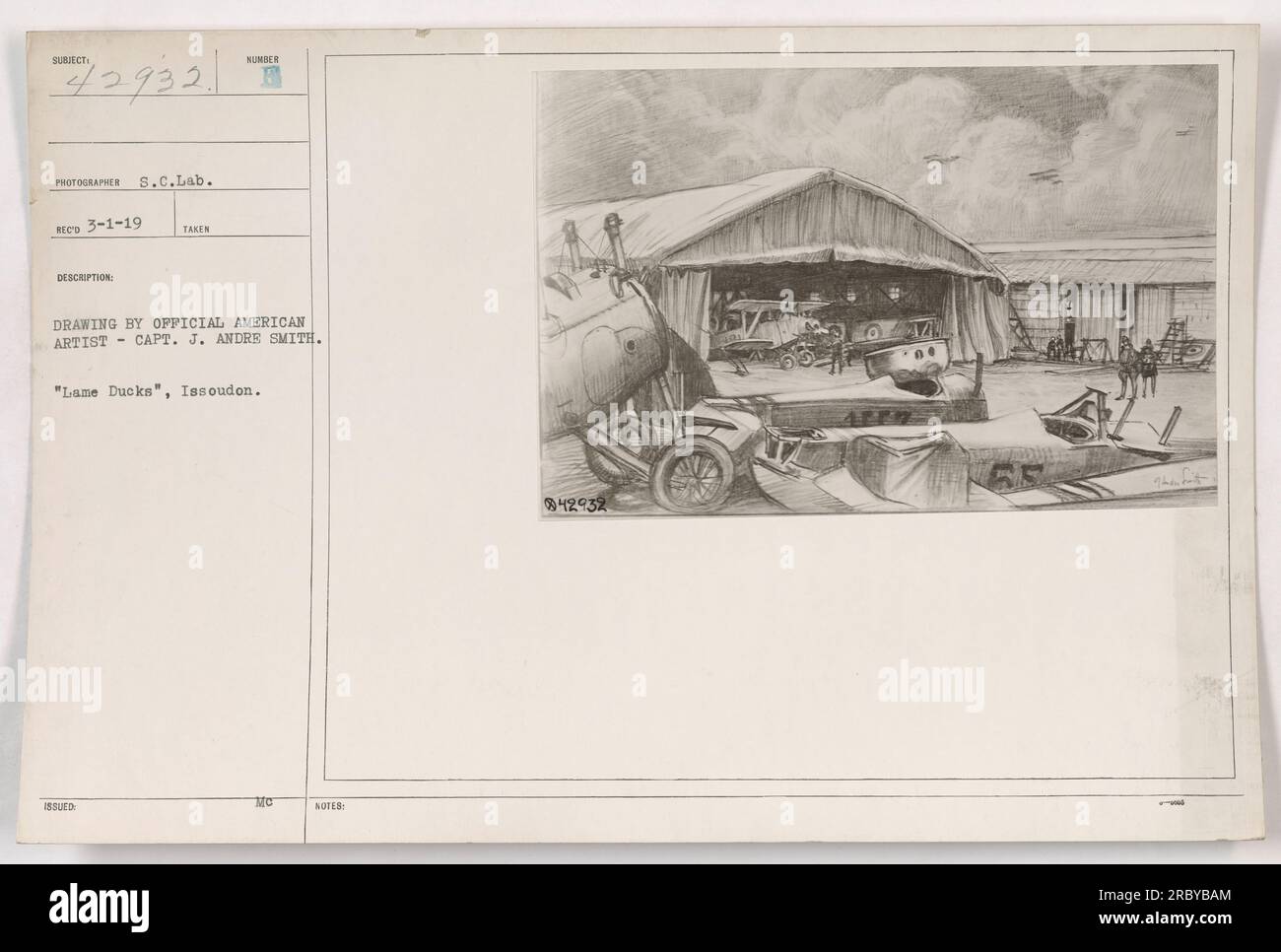 Le dessin de l'artiste américain officiel, le capitaine J. Andre Smith ...