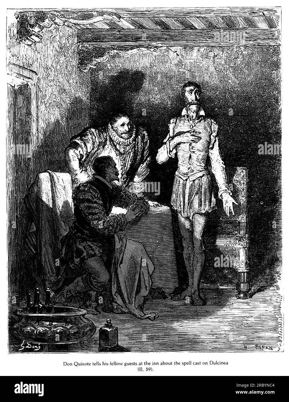 Gustave dore don quichotte Banque d'images noir et blanc - Alamy