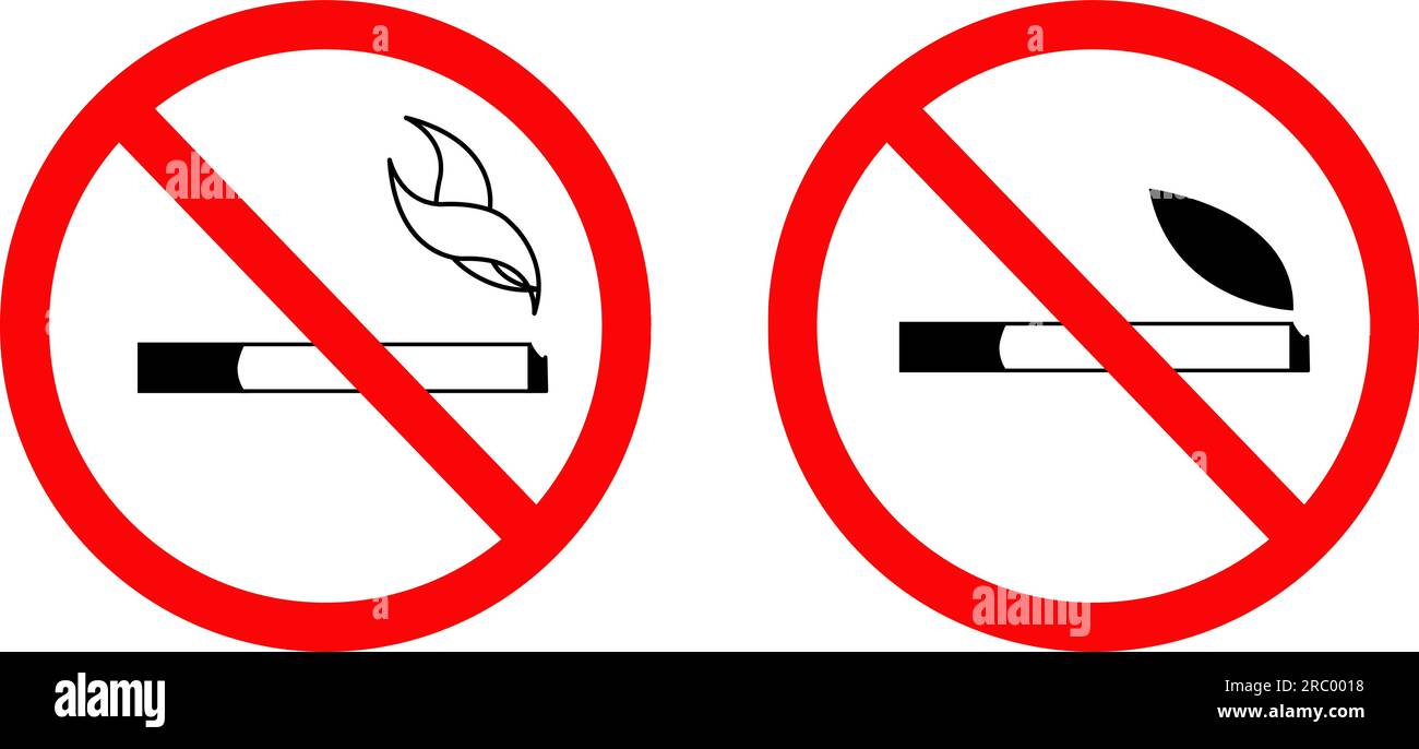 Symbole non fumeur blanc et rouge Banque d'images vectorielles - Alamy