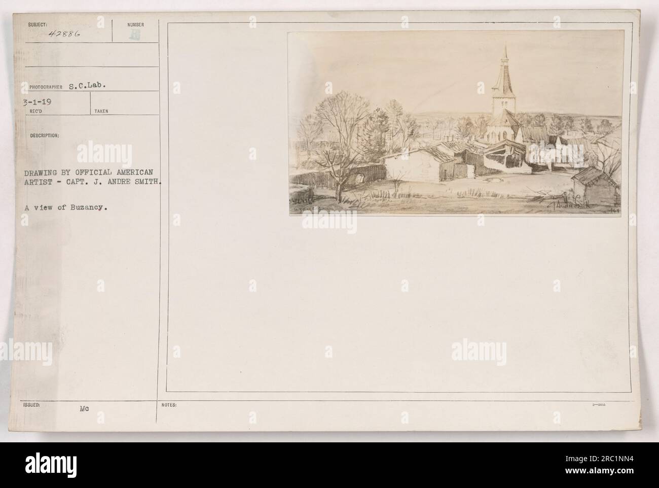 Légende : un dessin du capitaine J. Andre Smith capturant la vue de ...