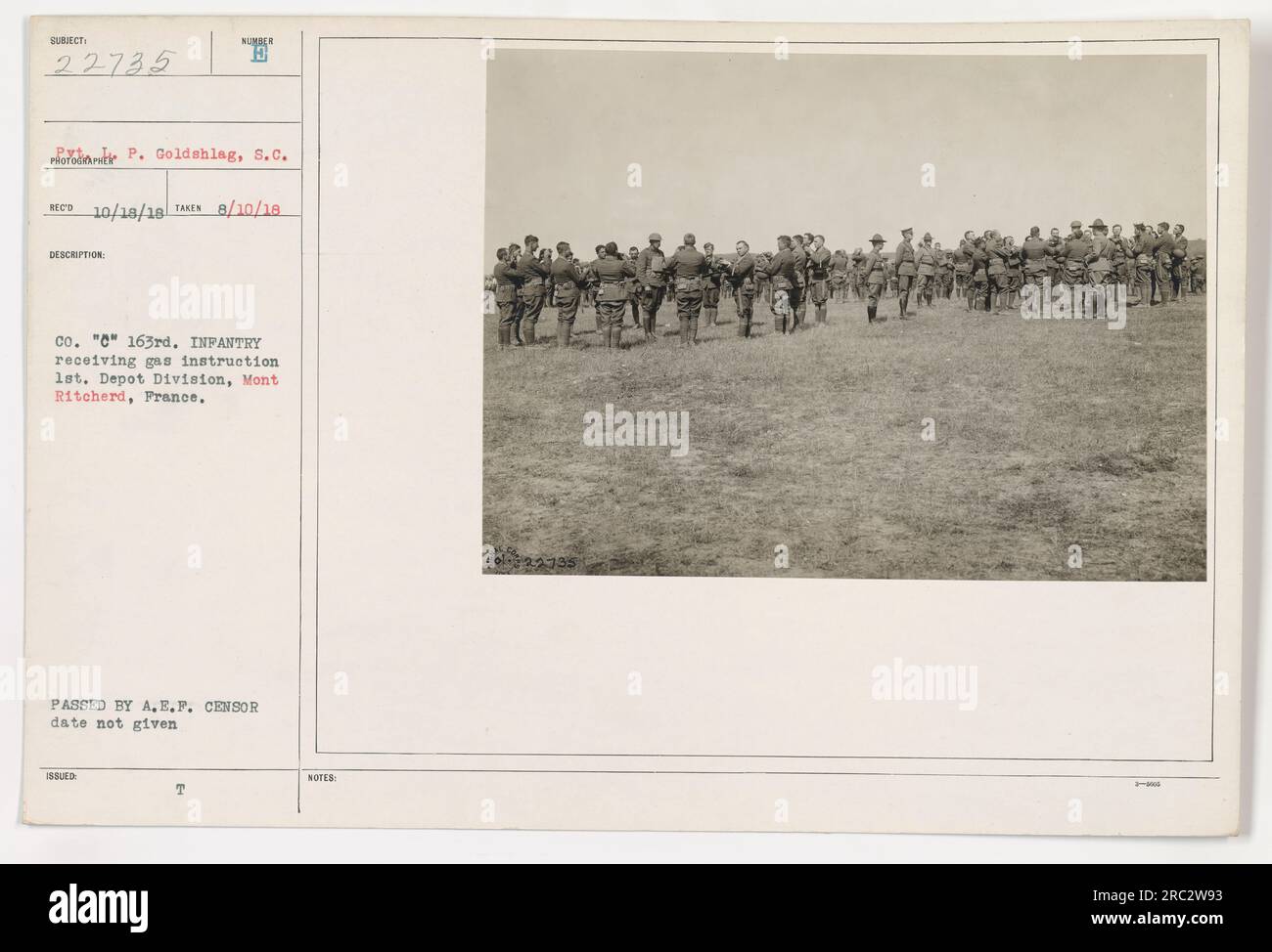 Soldats du 163rd Infantry de Co. 'C' reçoit l'instruction de gaz au ...