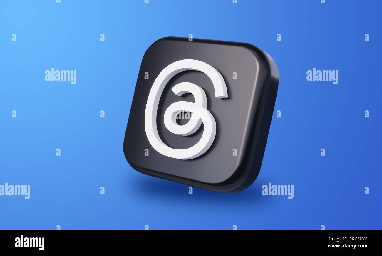 Pune, Inde, 12 juillet 2023. Threads social Media App Rounded Square ...