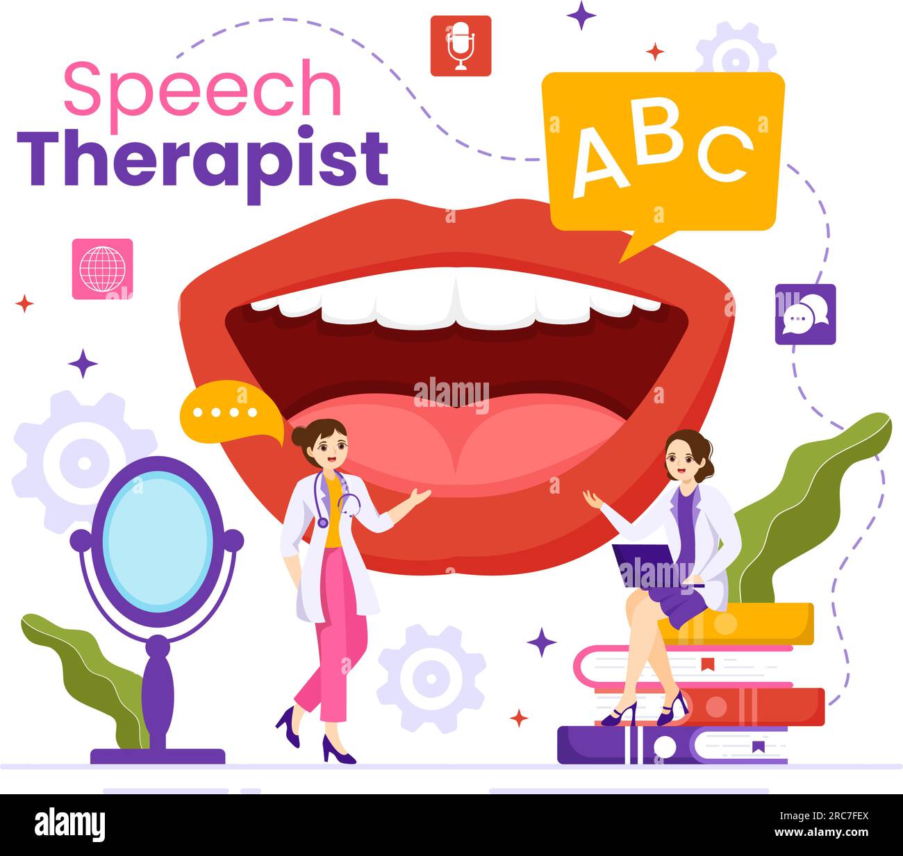Orthophoniste Illustration vectorielle avec des personnes formation ...