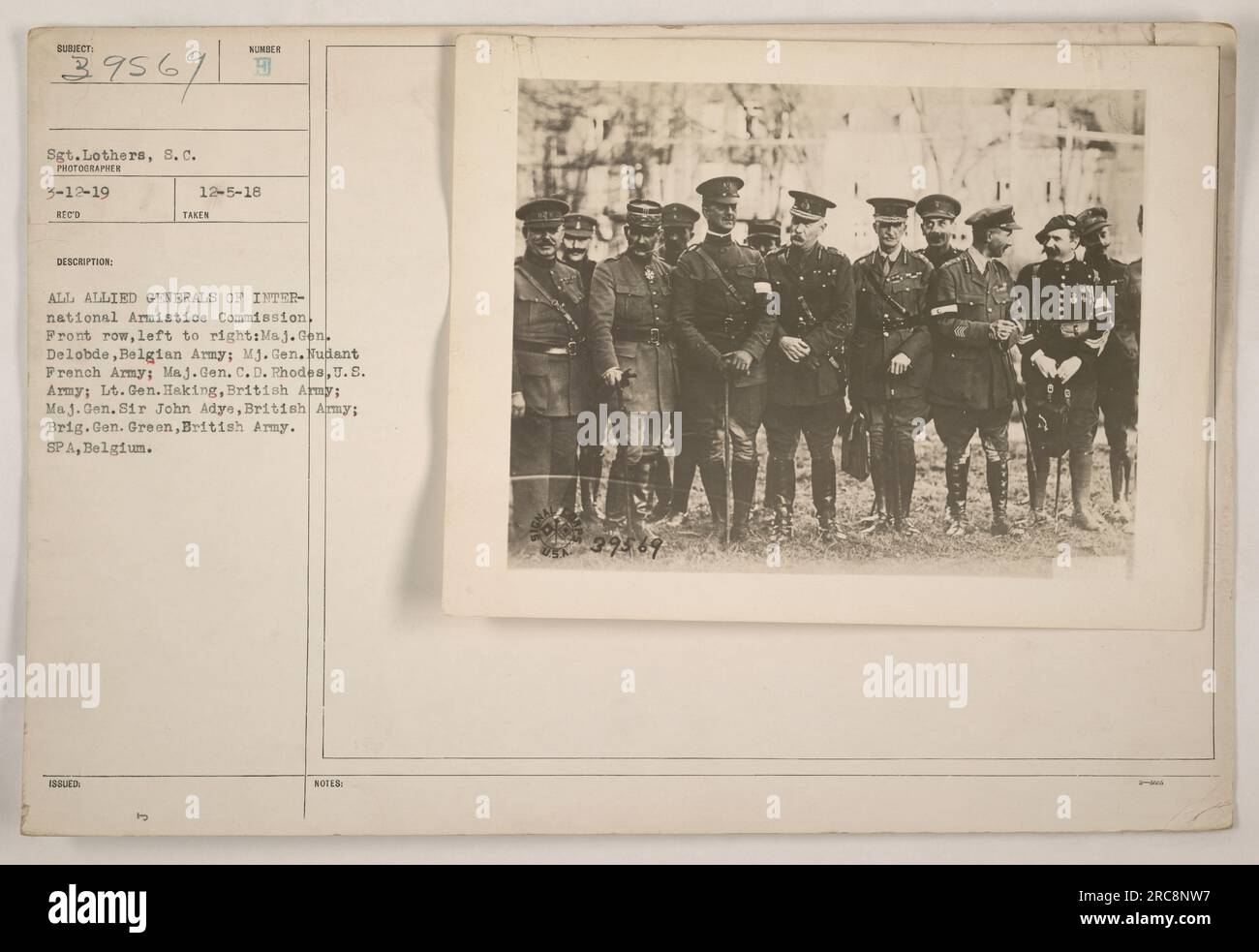 Les généraux alliés de la Commission internationale d'armistice sont ...