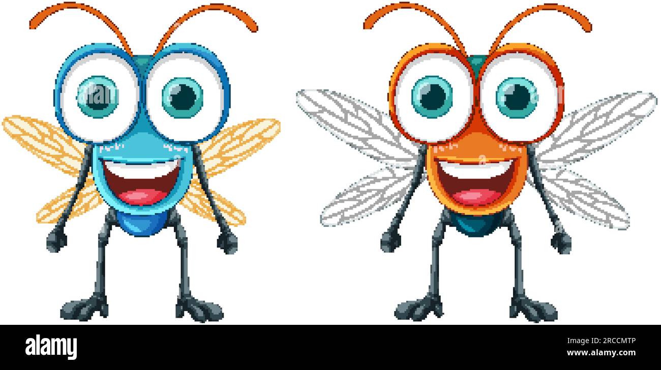 Illustration de personnage de dessin animé de mouche heureuse Image ...