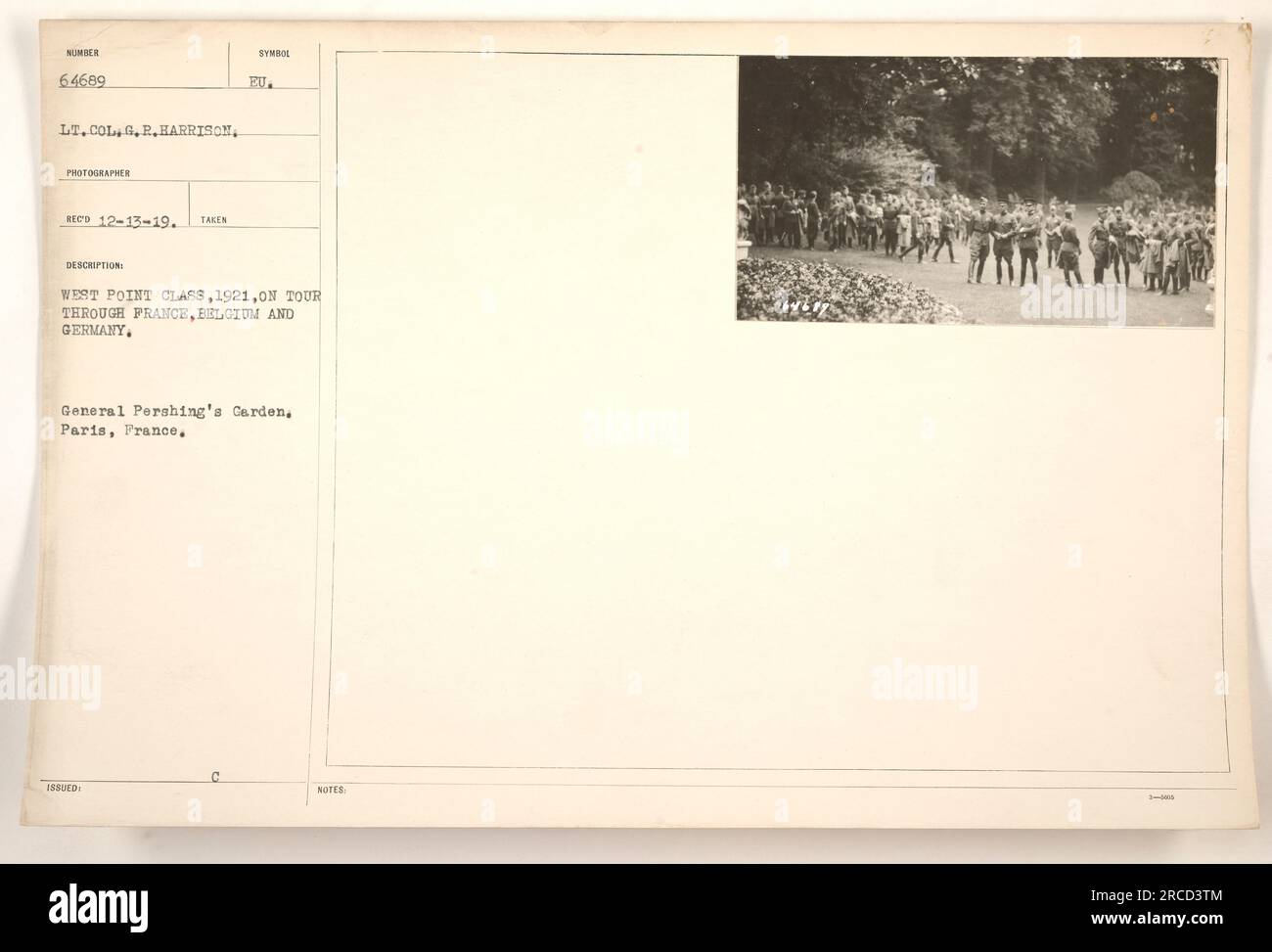 West point classe de 1921 sur une tournée à travers la France, la ...