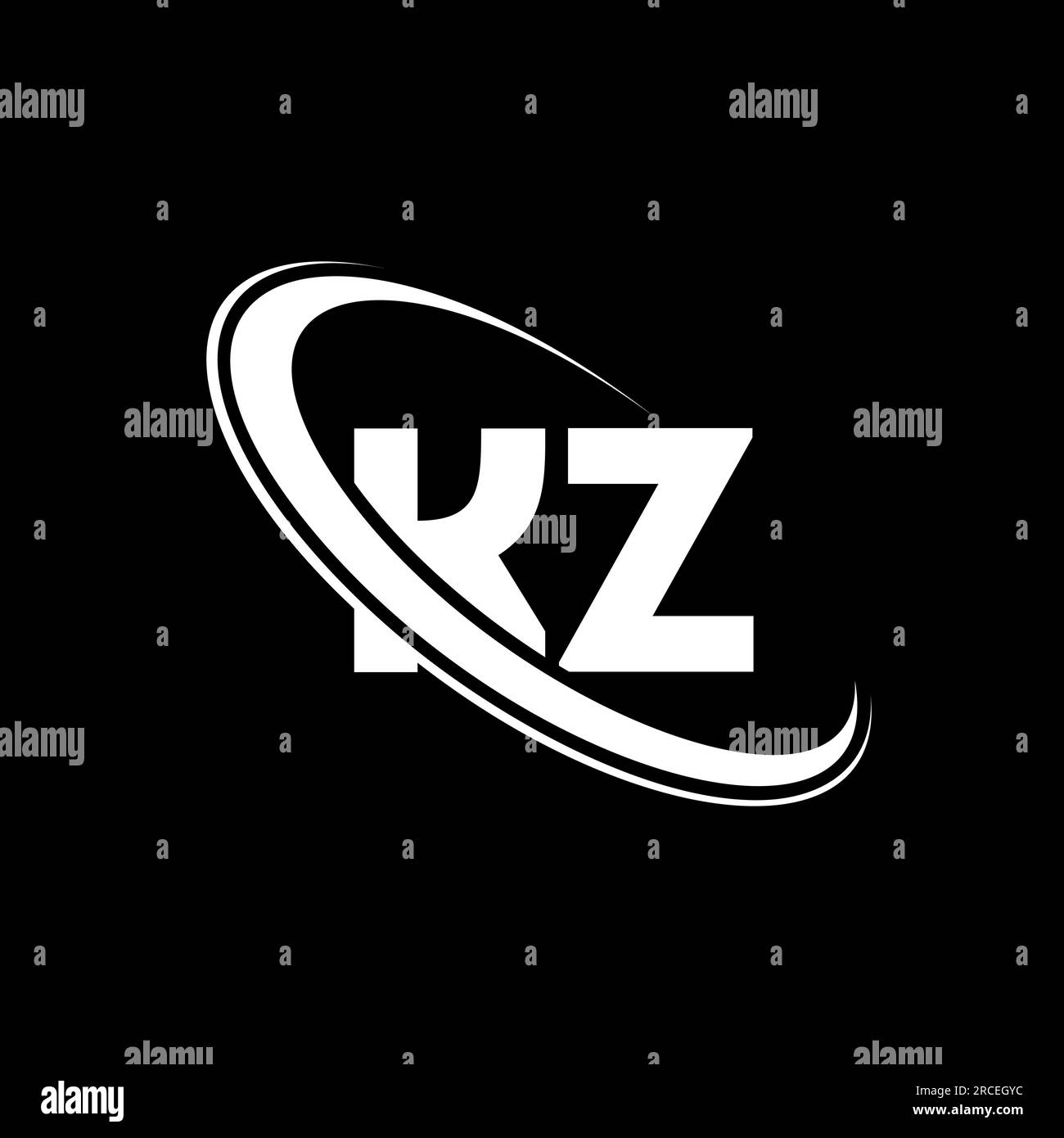 Lettre kz logo Banque d'images noir et blanc - Alamy