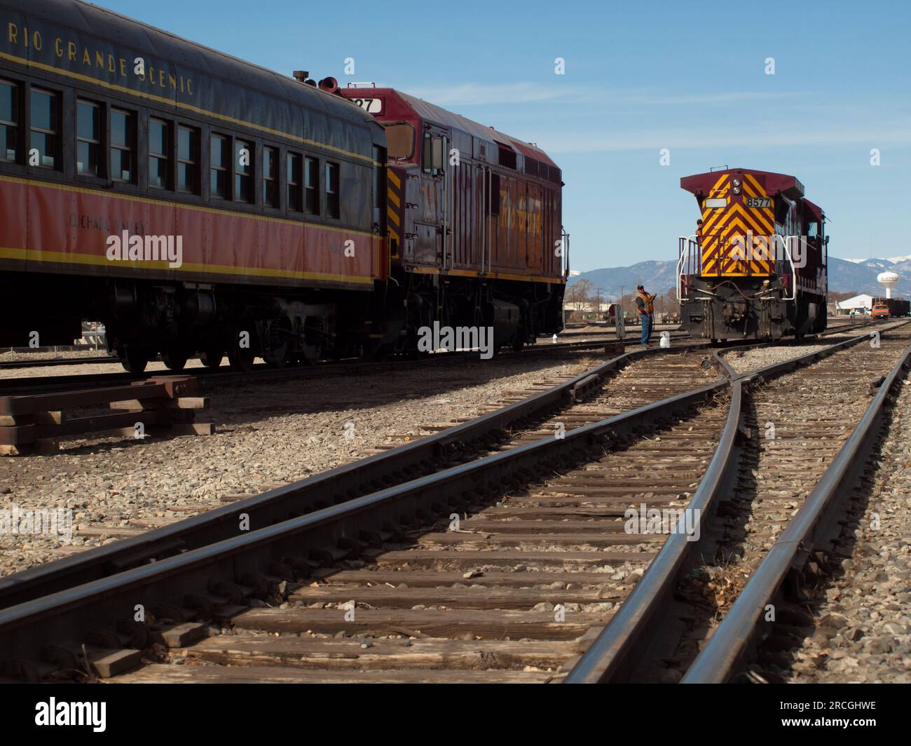 Caboose rio grande jaune Banque de photographies et d’images à haute ...