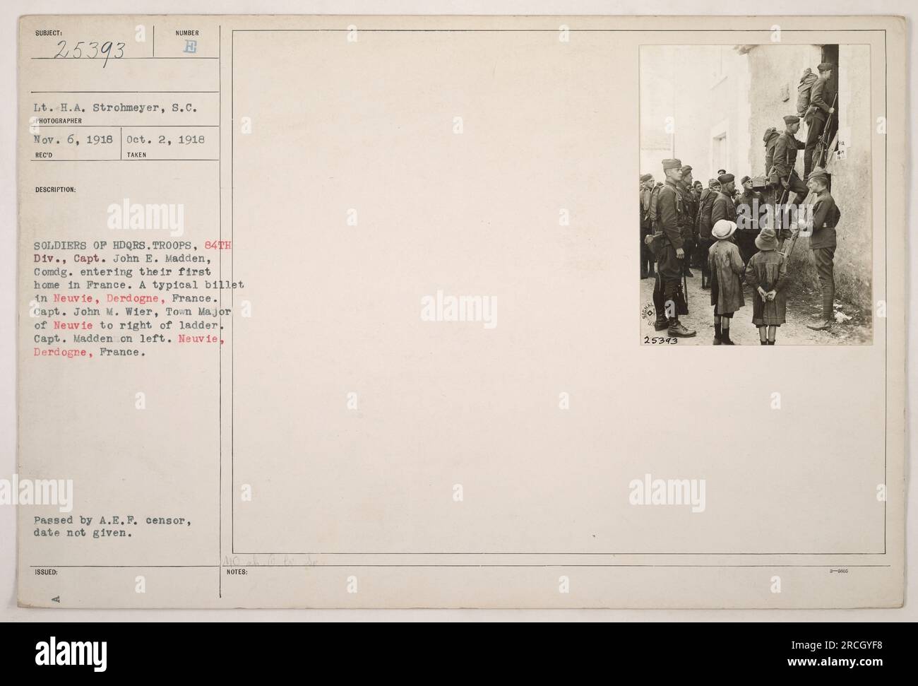 Soldats de HDQRS.TROOPS, 84e Div., sous le commandement du capitaine ...