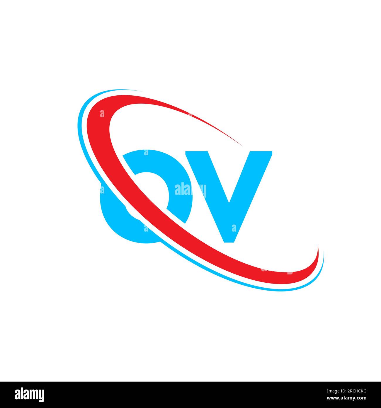 Logo de lettre OV O V. Lettre initiale OV cercle supercase logo ...