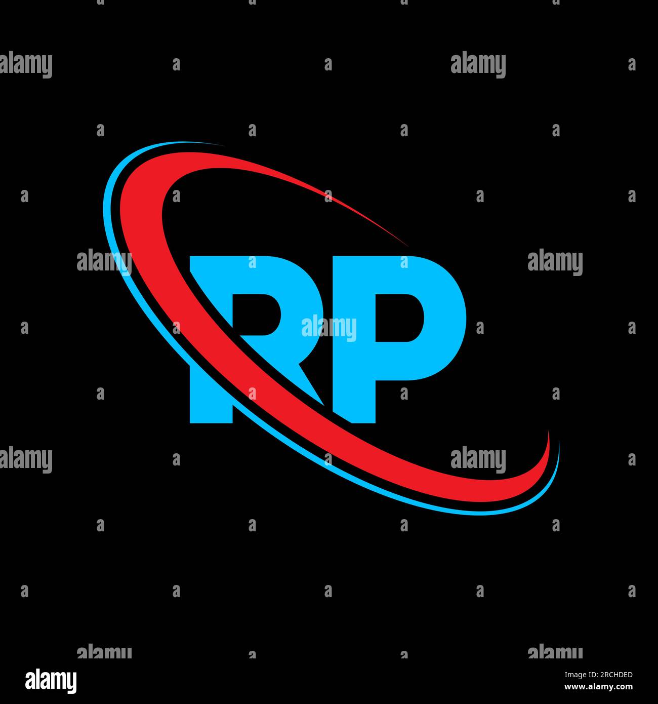 Logo RP R P lettre. Lettre initiale RP cercle lié majuscule monogramme ...