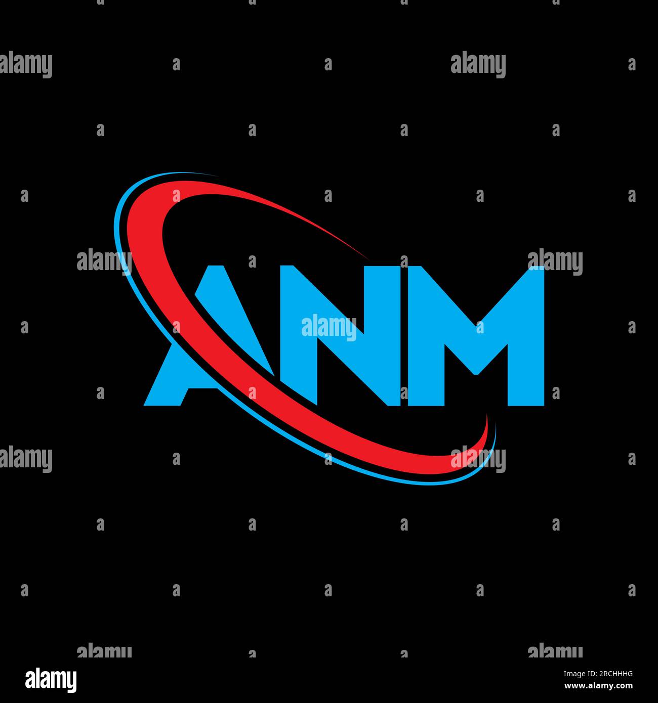 Logo ANM. Lettre ANM. Logo de lettre ANM. Initiales ANM logo lié avec ...