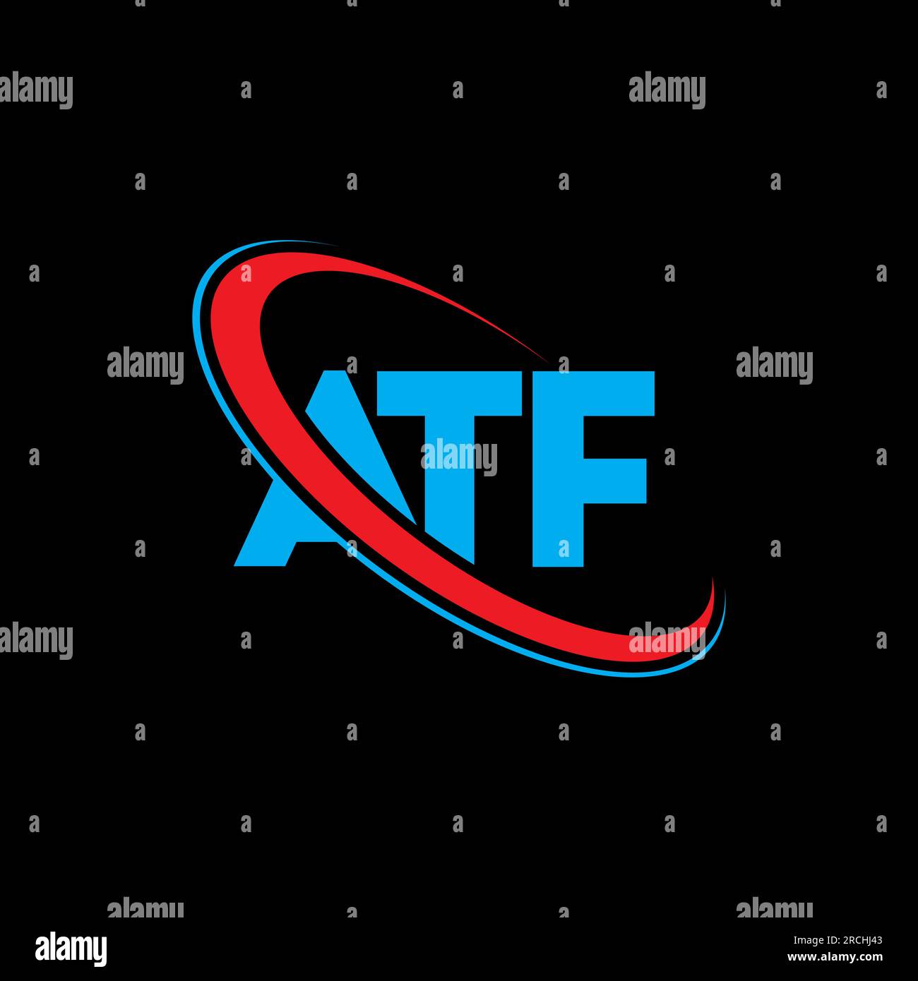 Logo ATF. Lettre ATF. Logo lettre ATF. Initiales ATF logo liées à un ...