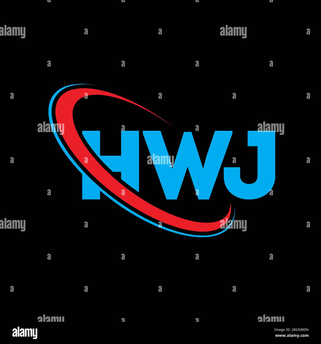 Logo HWJ. Lettre HWJ. Logo lettre HWJ. Initiales HWJ logo lié avec ...