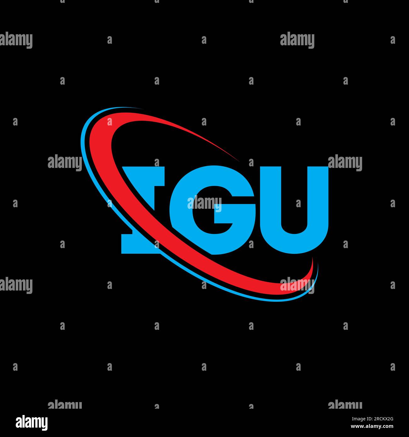 Logo IGU. Lettre IGU. Logo IGU. Initiales IGU logo lié avec cercle et ...