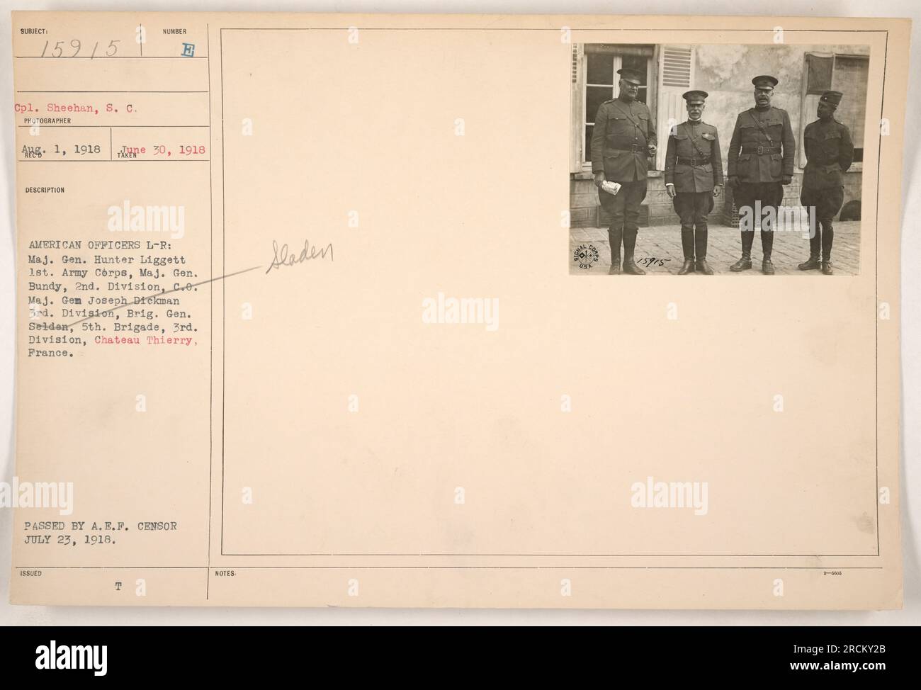 Major général chasseur liggett Banque de photographies et d’images à ...