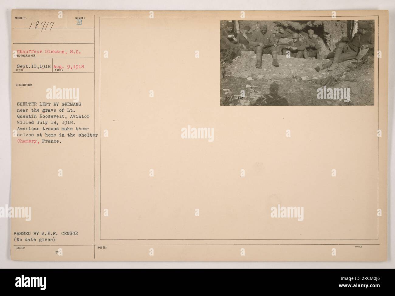 Tombe du lieutenant quentin roosevelt Banque de photographies et d ...