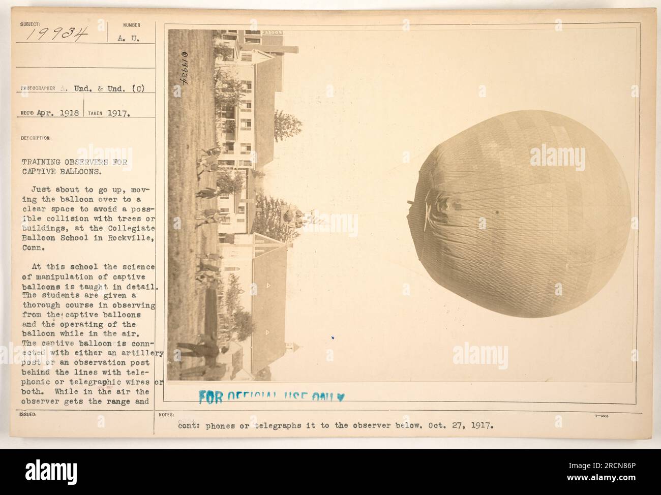 Captive balloon observer Banque de photographies et d’images à haute ...