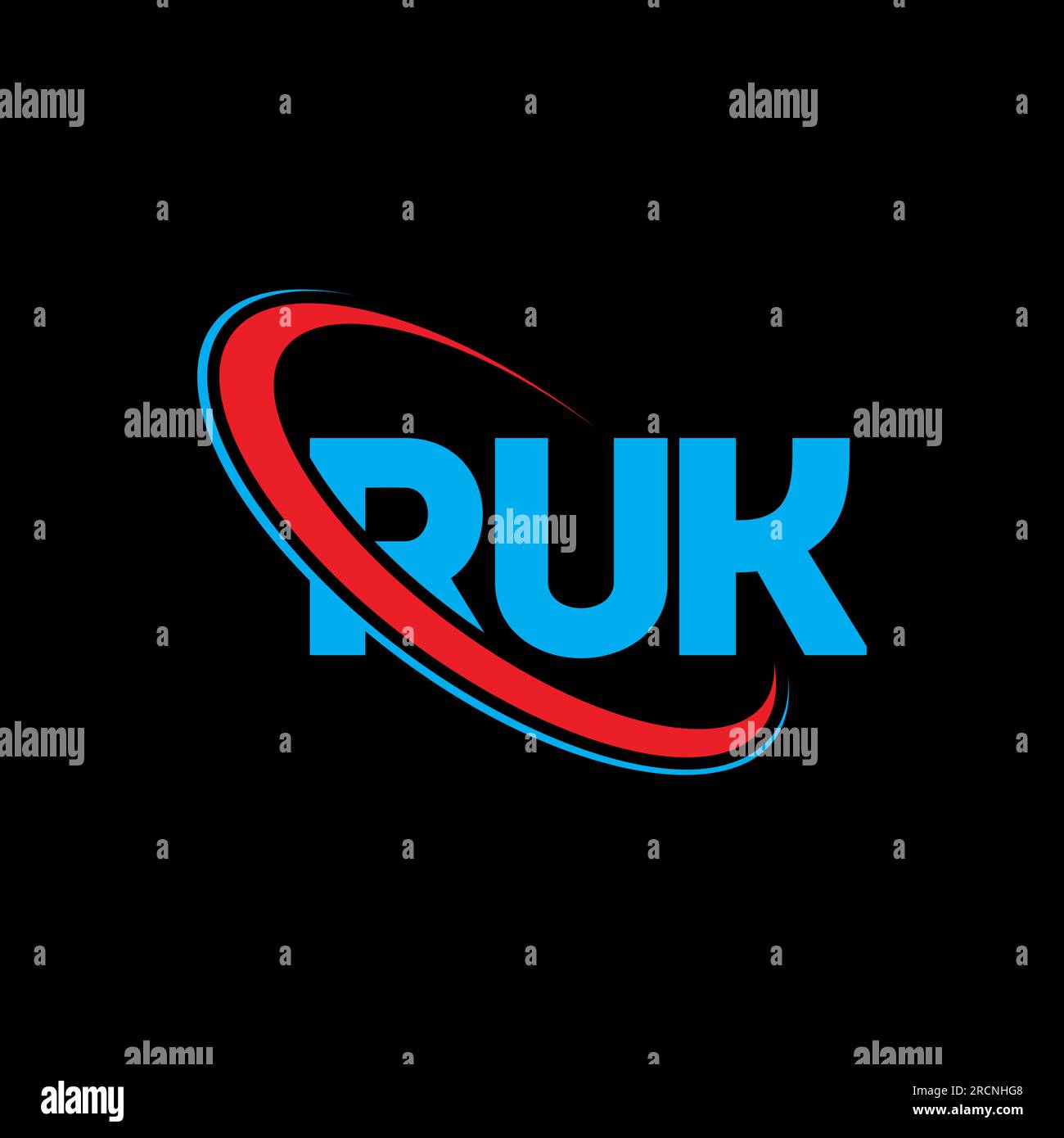 Logo RUK. Lettre RUK. Logo RUK lettre. Initiales logo RUK lié avec ...