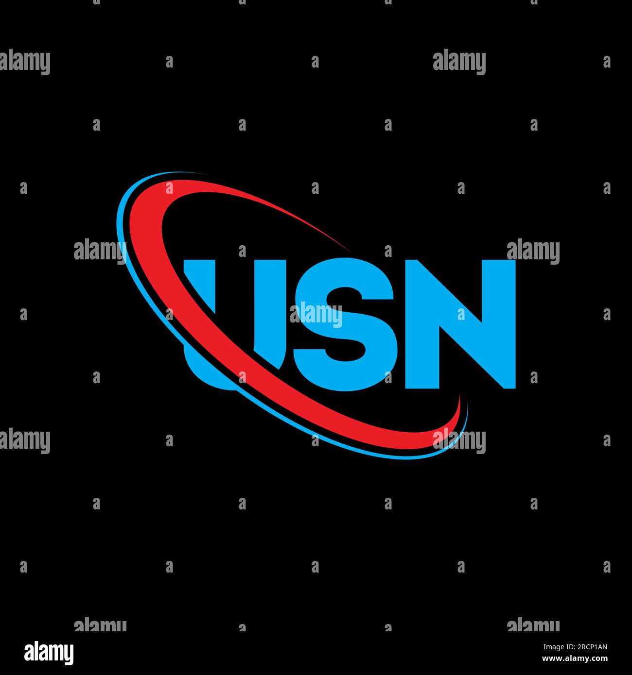 Logo USN. Lettre USN. Logo de lettre USN. Initiales USN logo lié avec ...