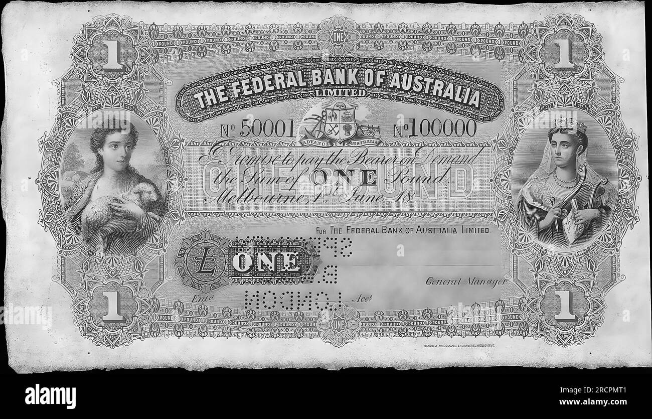 Billet de banque australien Banque d'images noir et blanc - Alamy